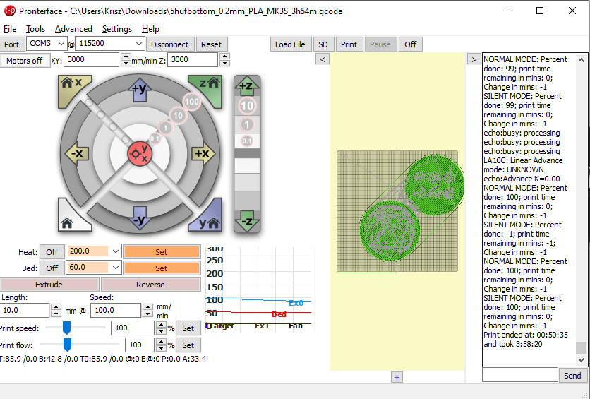 [BUG] Pronterface bug when starting again a finished print. · Issue #3888 · prusa3d/Prusa ...