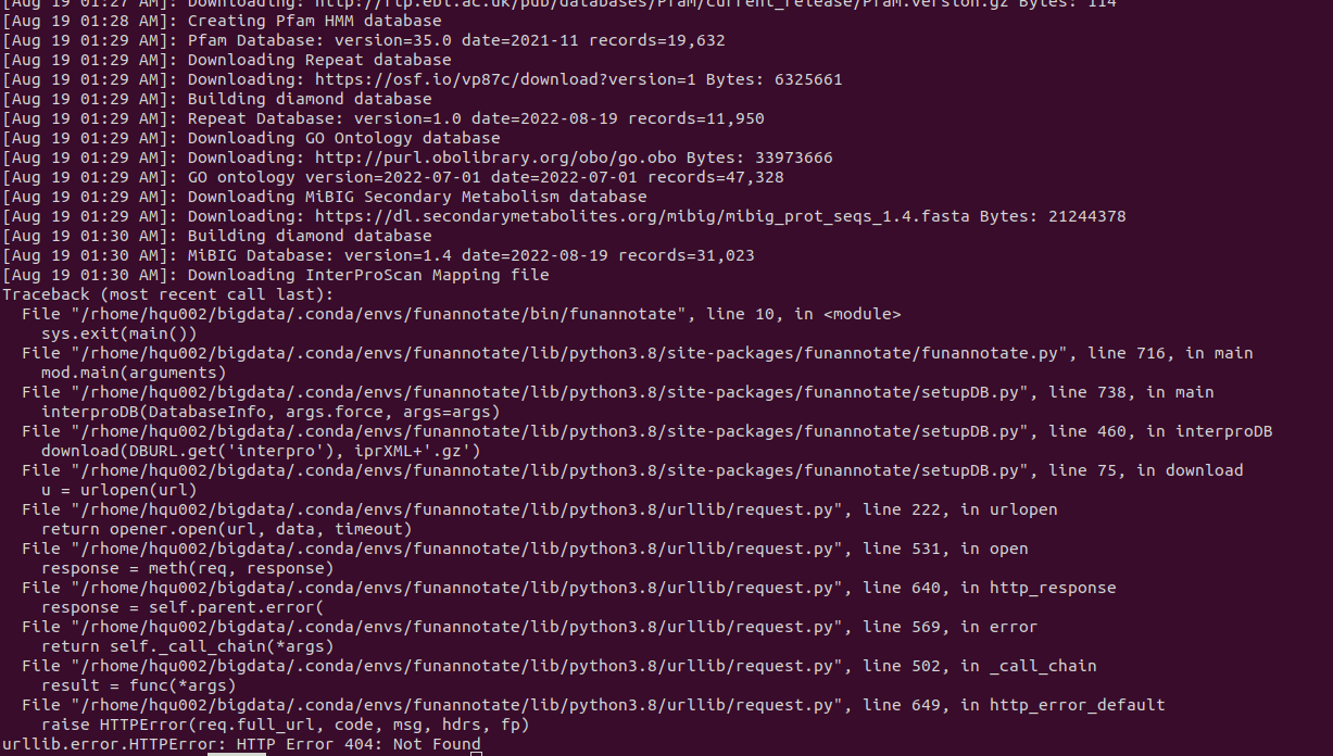download/setup databases issue · Issue #766 · nextgenusfs/funannotate · GitHub