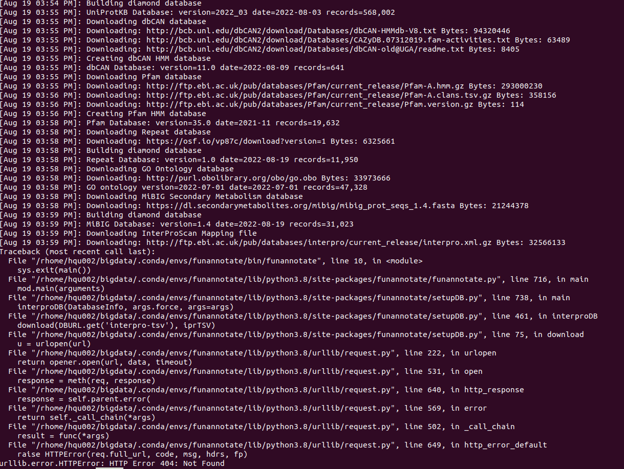 Download Setup Databases Issue · Issue 766 · Nextgenusfs Funannotate · Github