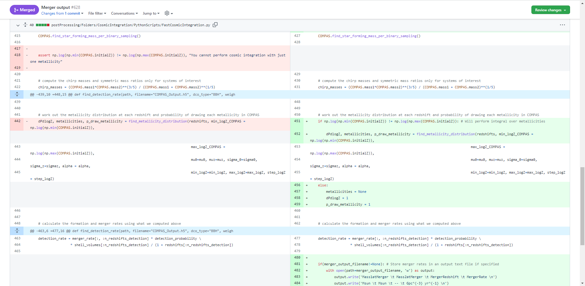 FastCosmicIntegration maximum chirp mass error · Issue #817 · TeamCOMPAS/COMPAS · GitHub