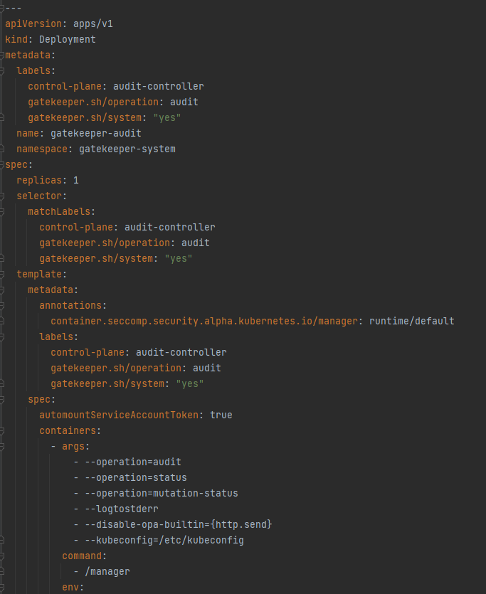 gatekeeper audit and controller-manager use custom kubeconfig but crash · Issue #1998 · open ...