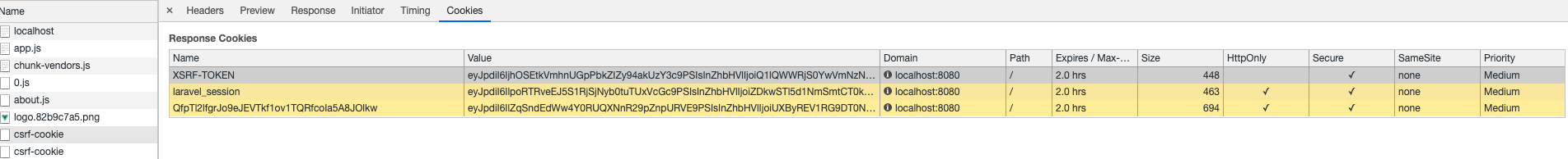 This Set-Cookie was blocked after send request sanctum/csrf-cooki · Issue #175 · laravel/sanctum ...