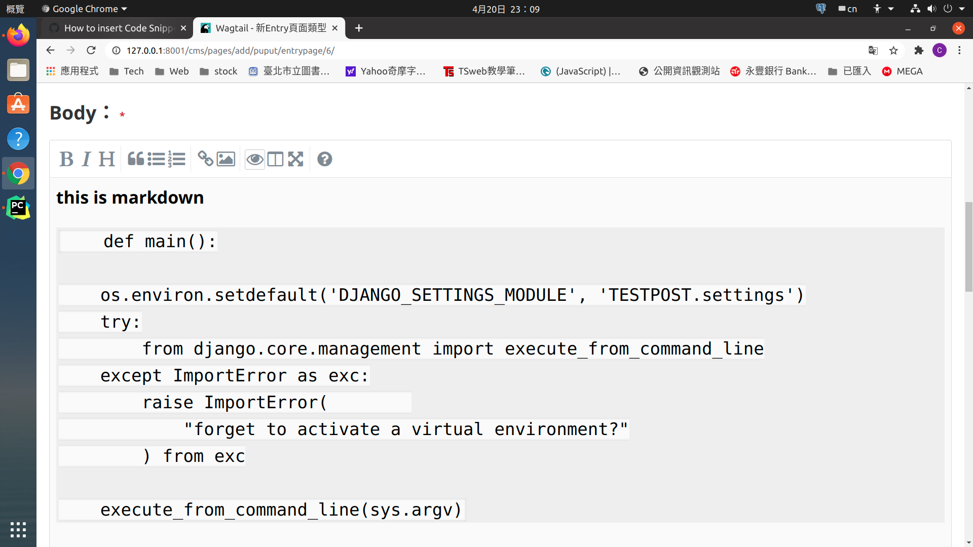 How to insert Code Snippet? · Issue #240 · APSL/puput · GitHub