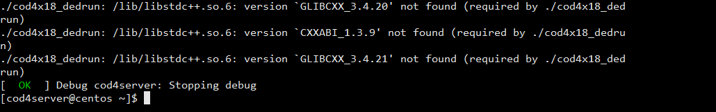 Glibcxx version of COD4 · Issue #2422 · GameServerManagers/LinuxGSM · GitHub