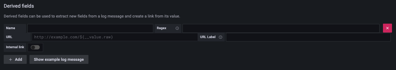 Add "data"/"clickable" links within "log messages fields" (as it is currently done in Loki ...