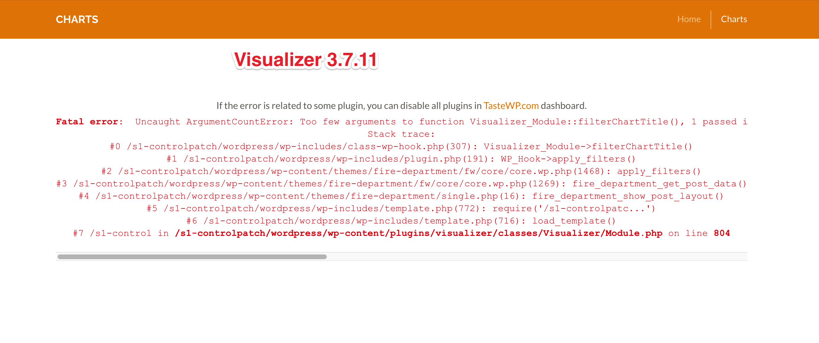 Compatibility issue with the Fire Department theme · Issue #935 · Codeinwp/visualizer · GitHub