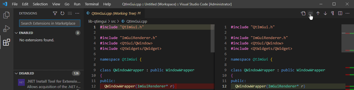 BUG: diff collapse unchange regions button moves · Issue #186599 · microsoft/vscode · GitHub