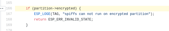 SPIFFS mount fails when flash encryption is enabled (IDFGH-3496) · Issue #2001 · espressif/esp ...