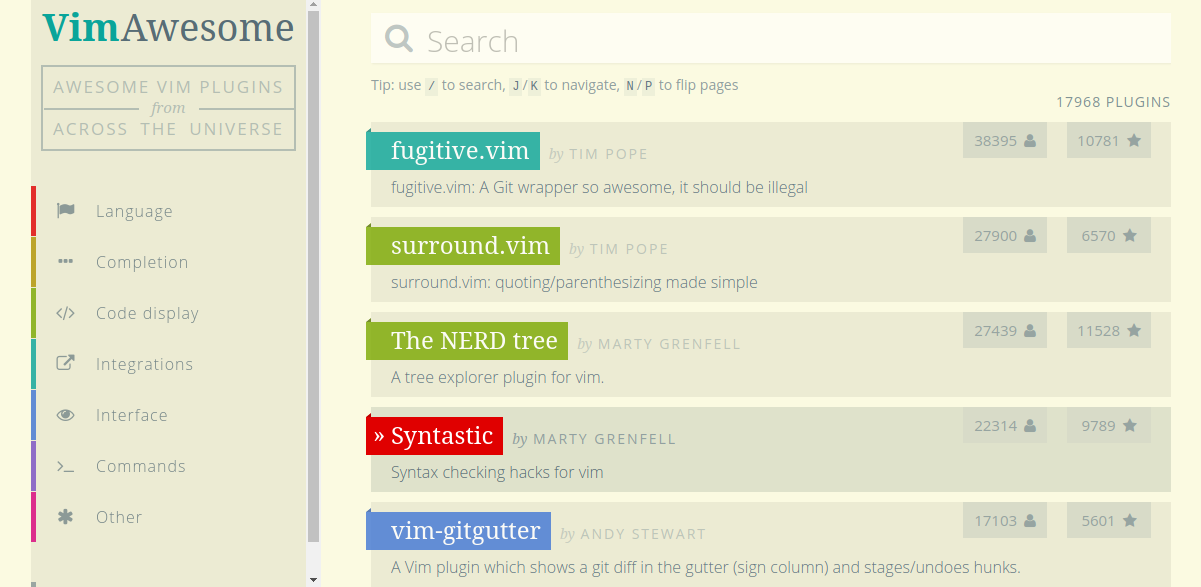 开源项目 - Vim Awesome : 搜罗宇宙中牛逼的vim插件 · Issue #571 · 521xueweihan/HelloGitHub · GitHub