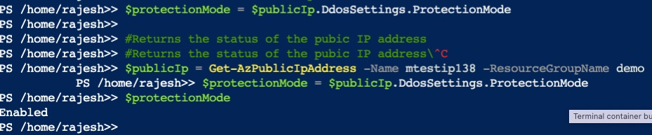 Table azure_public_ip > DDoS protection columns returns 'null' even if DDoS protection is ...