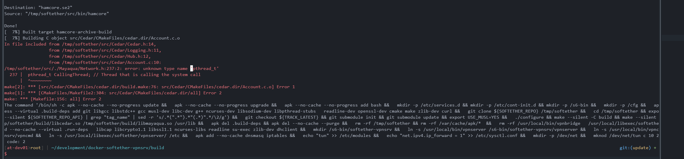 build: 'pthread_t' error on musl c build · Issue #1439 · SoftEtherVPN/SoftEtherVPN · GitHub