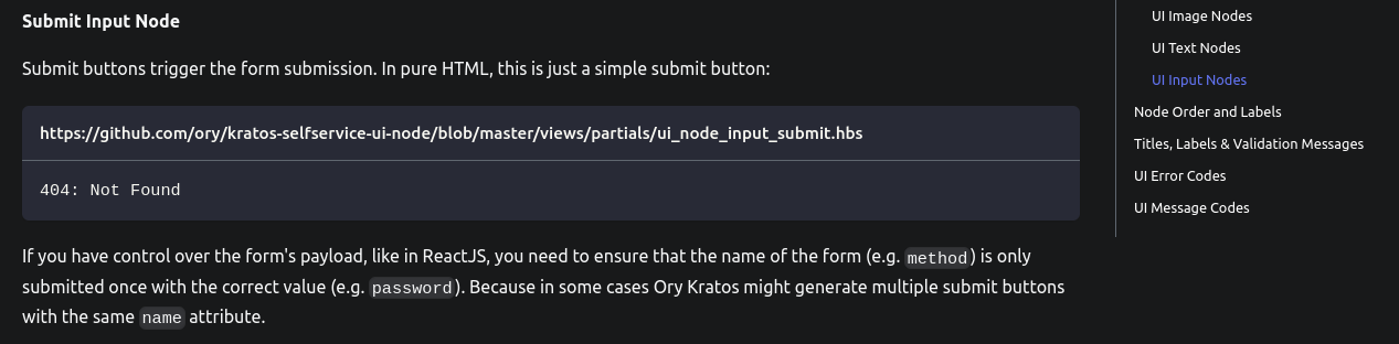 Missing file causes 404 on Kratos docs · Issue #164 · ory/kratos ...