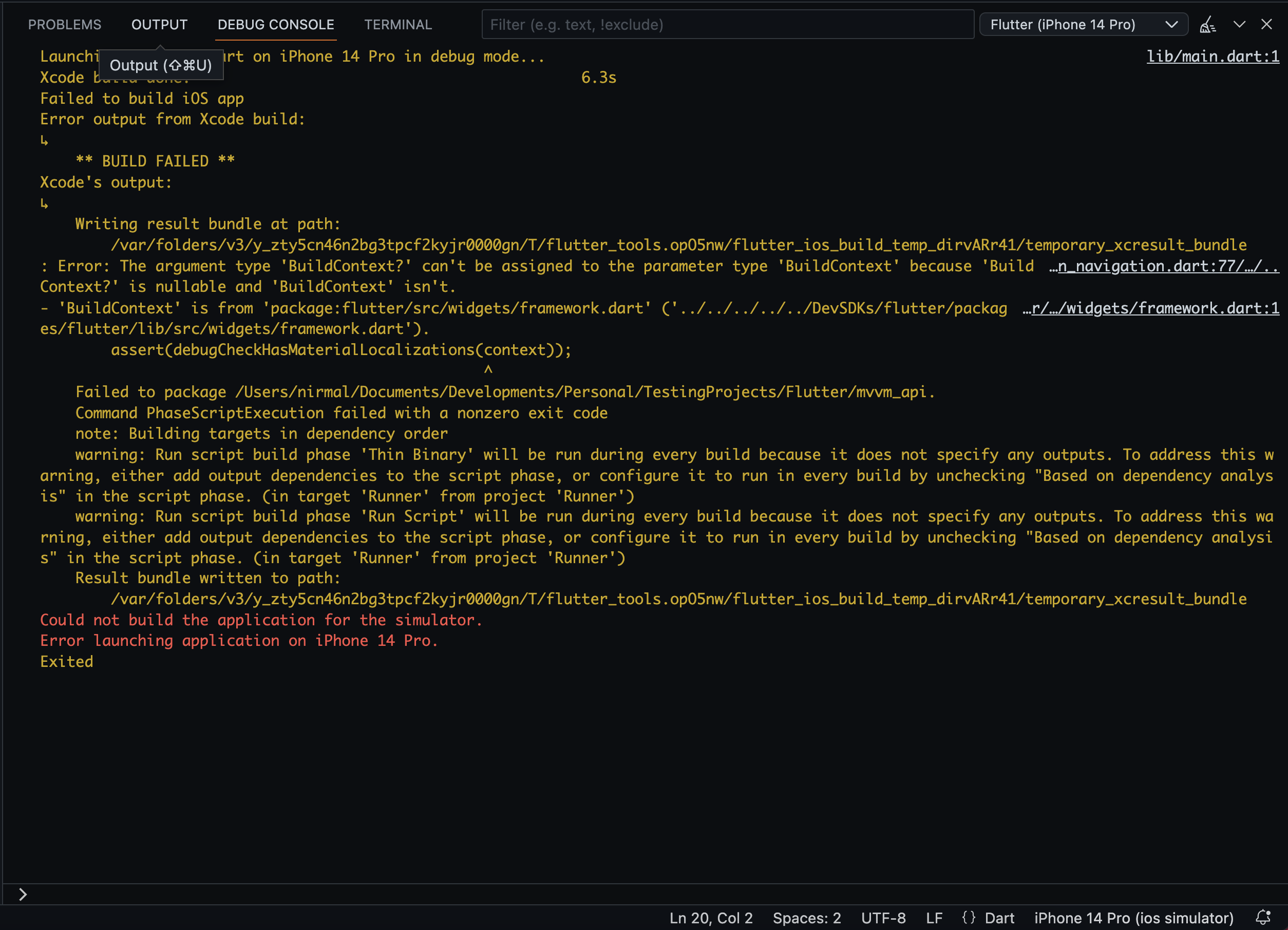 Error: The argument type 'BuildContext?' can't be assigned to the parameter type 'BuildContext ...