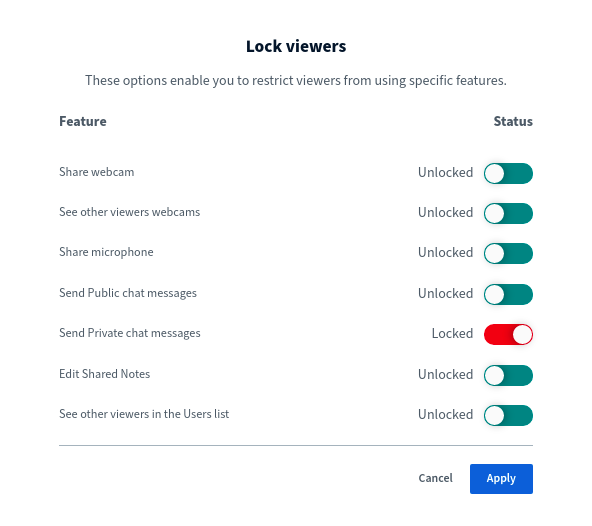 private Chat lock affects public Chat and Chat to Moderator · Issue #12019 · bigbluebutton ...