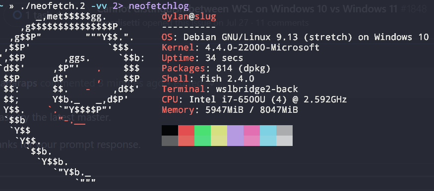 Cannot distinguish between WSL on Windows 10 vs Windows 11 · Issue #1848 · dylanaraps/neofetch ...