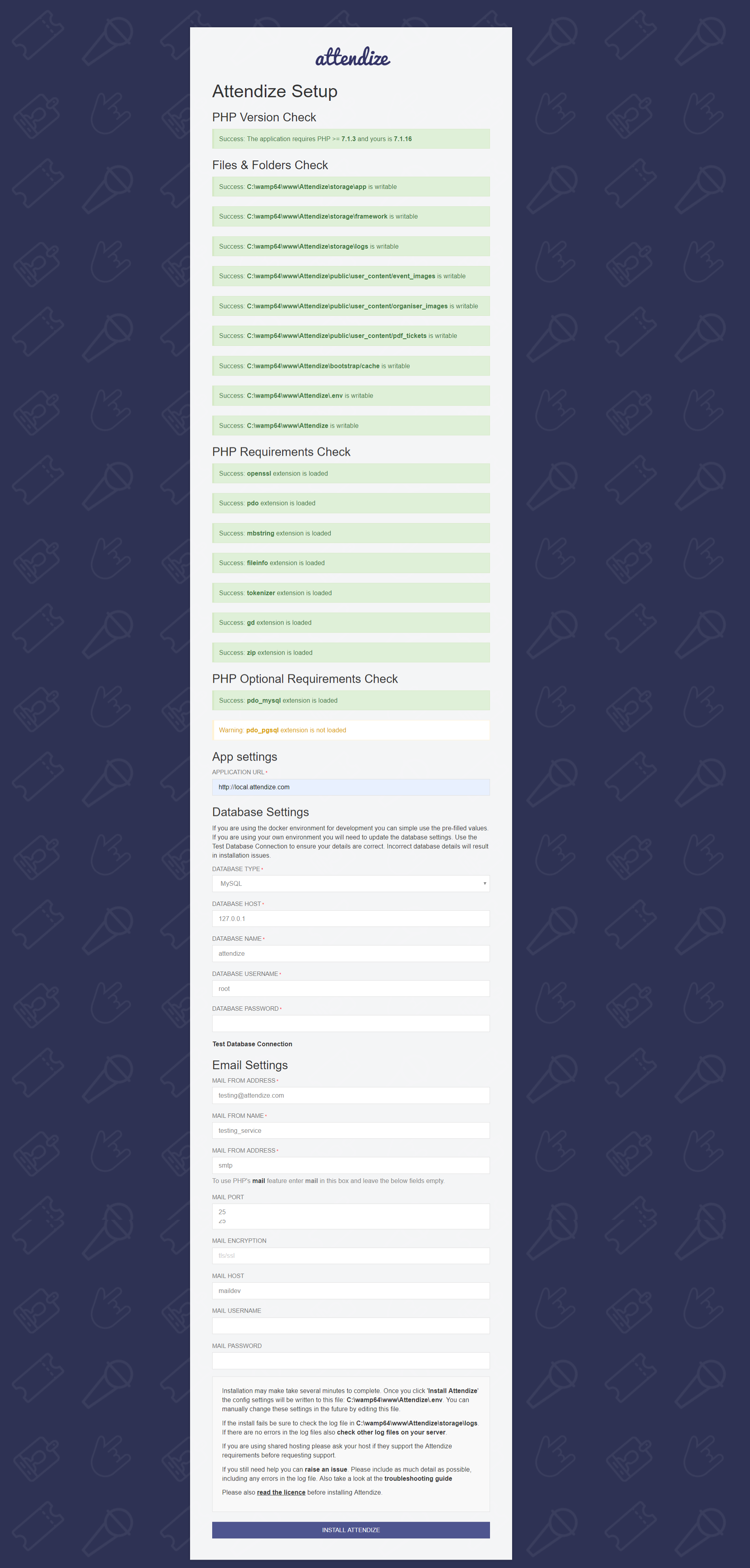 Installing is stuck · Issue #609 · Attendize/Attendize · GitHub