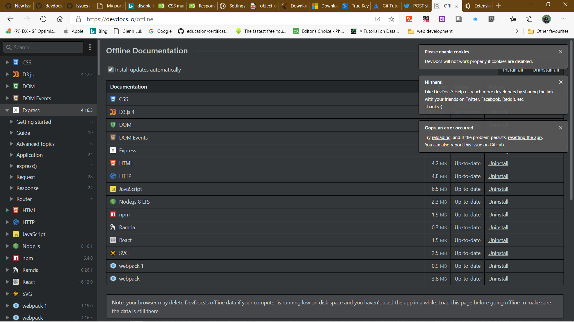 Bug: can not install new documentation on ms edge on windows v83.0.478.64 · Issue #1254 ...