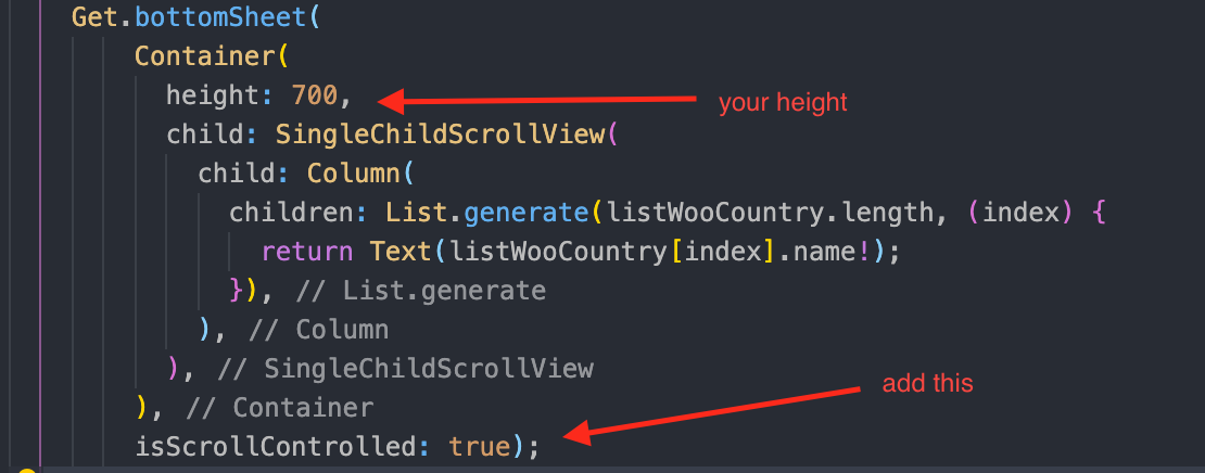 Question: How to specify the height of Getx BottomSheet?? · Issue #1494 ...