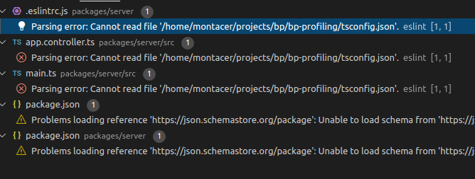 VS Code cannot resolve the path of tsconfig.json monorepo React - Nest project · Issue #109075 ...