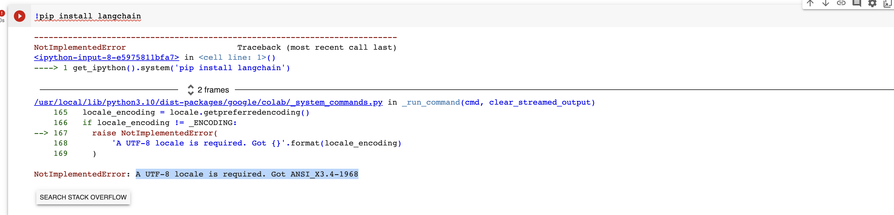 NotImplementedError: A UTF-8 locale is required. Got ANSI_X3.4-1968 · Issue #3409 · googlecolab ...