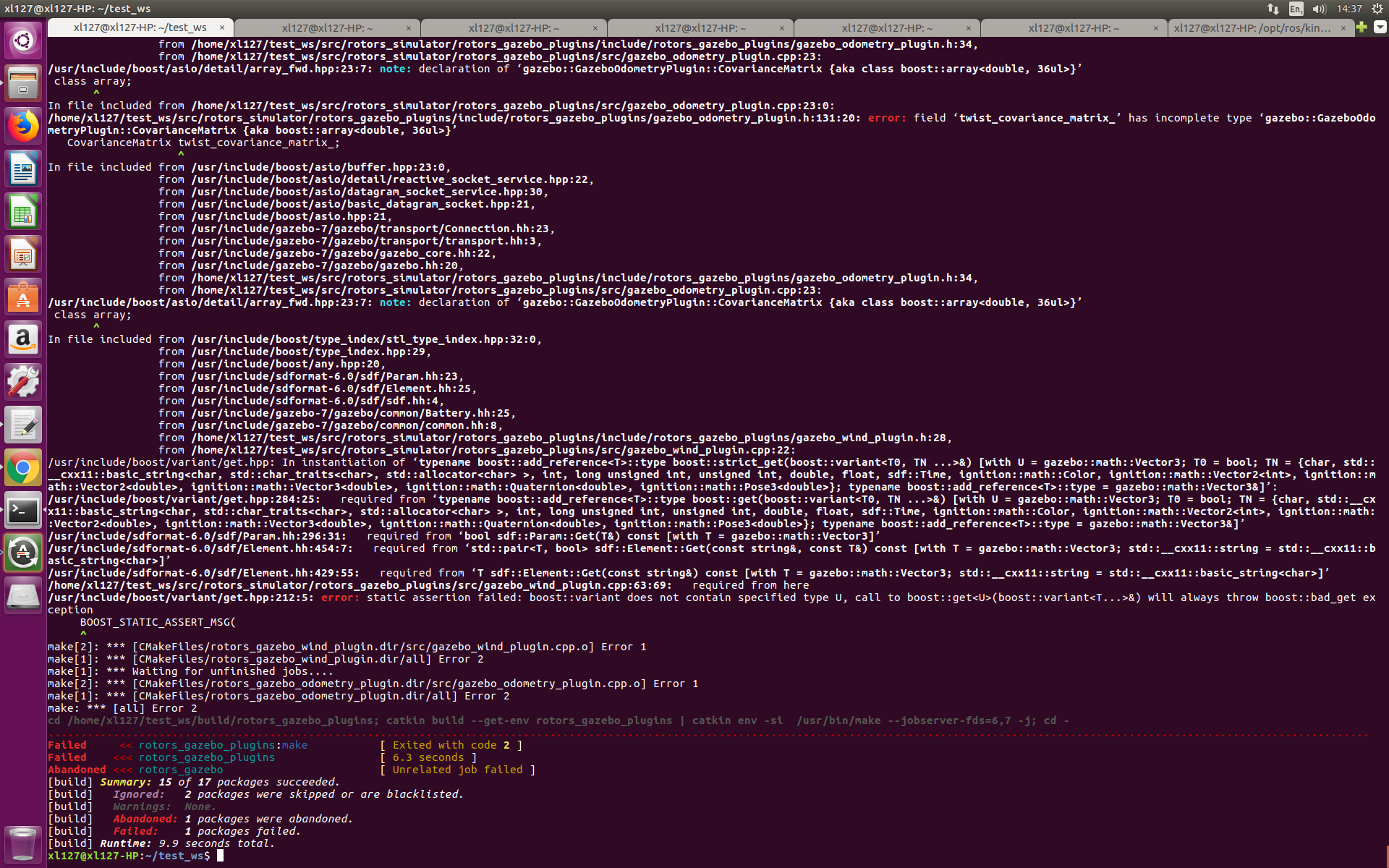 Compiling errors when installing rotors_simulator · Issue #515 · ethz-asl/rotors_simulator · GitHub