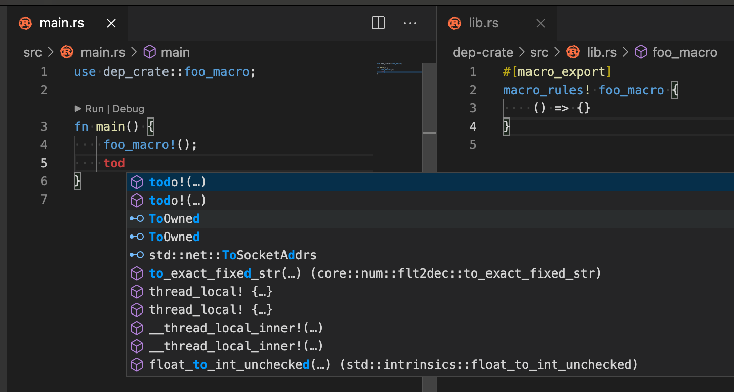 Autocomplate showing duplicate functions/macros · Issue #8301 · rust-lang/rust-analyzer · GitHub