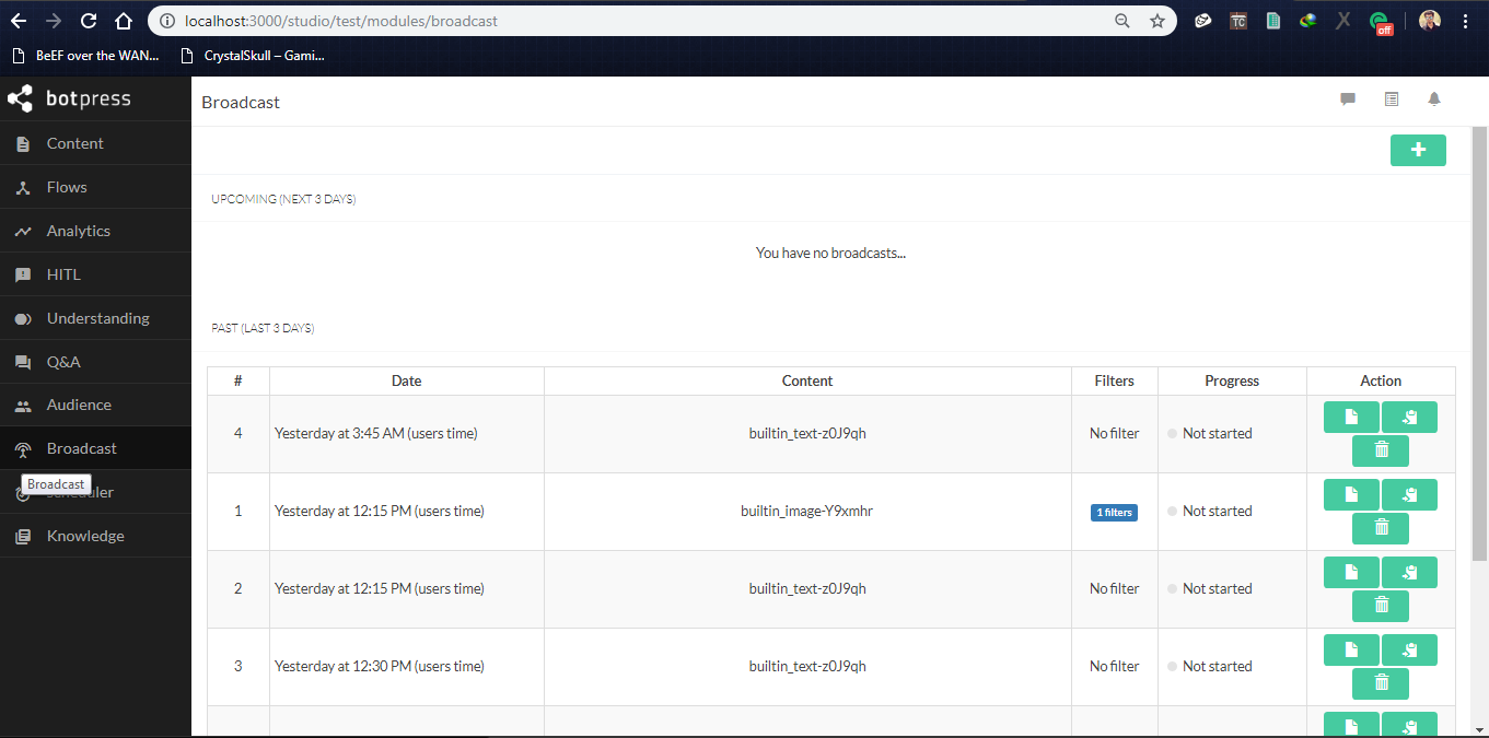 broadcast module not send message to all user · Issue #621 · botpress/v12 · GitHub