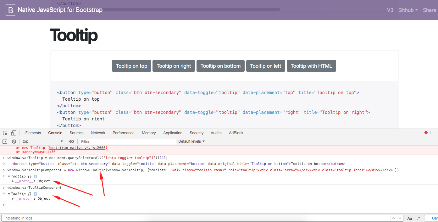 (Bug) When reinitializing the Tooltip, an empty object is returned · Issue #325 · thednp ...