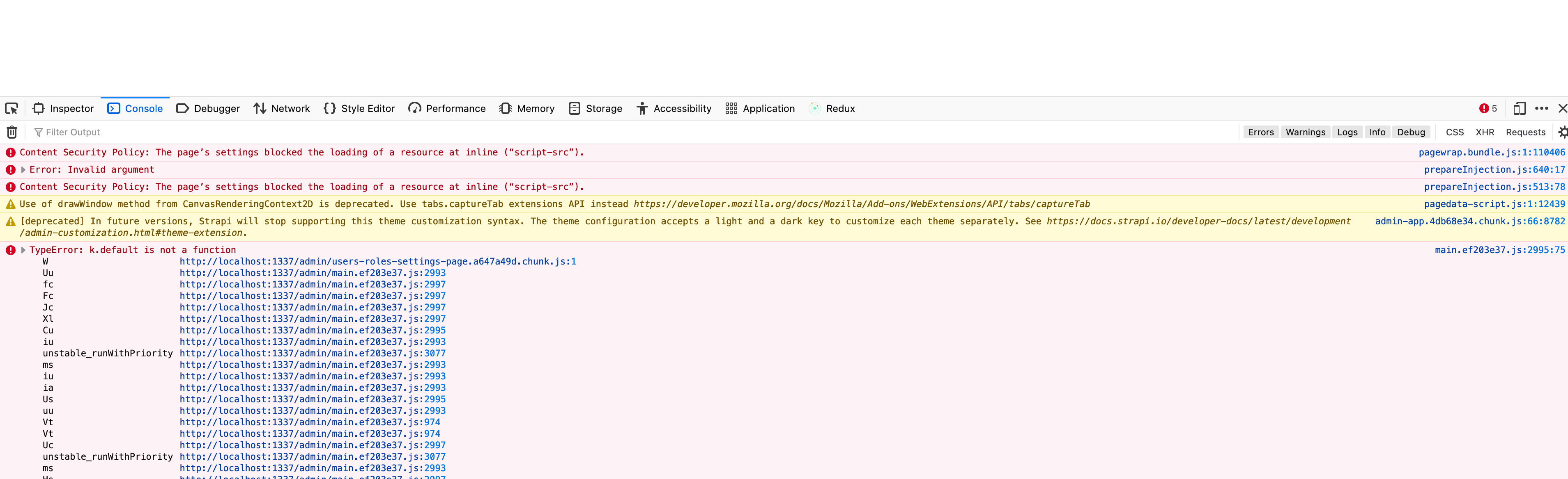 Strapi update 4.6.1 to 4.7.0/1 - users-permissions and settings/roles - white page · Issue ...