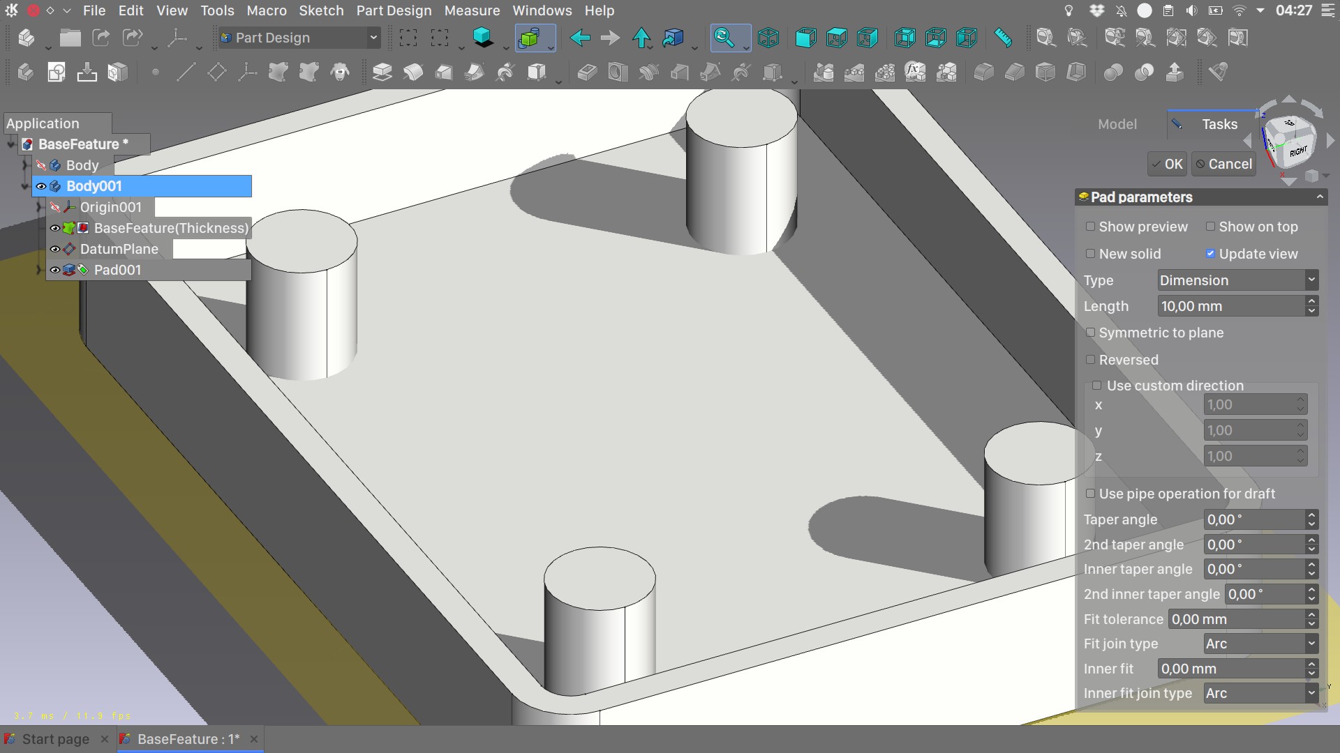 PartDesign tools misbehave when using BaseFeature and sketch based features. · Issue #648 ...