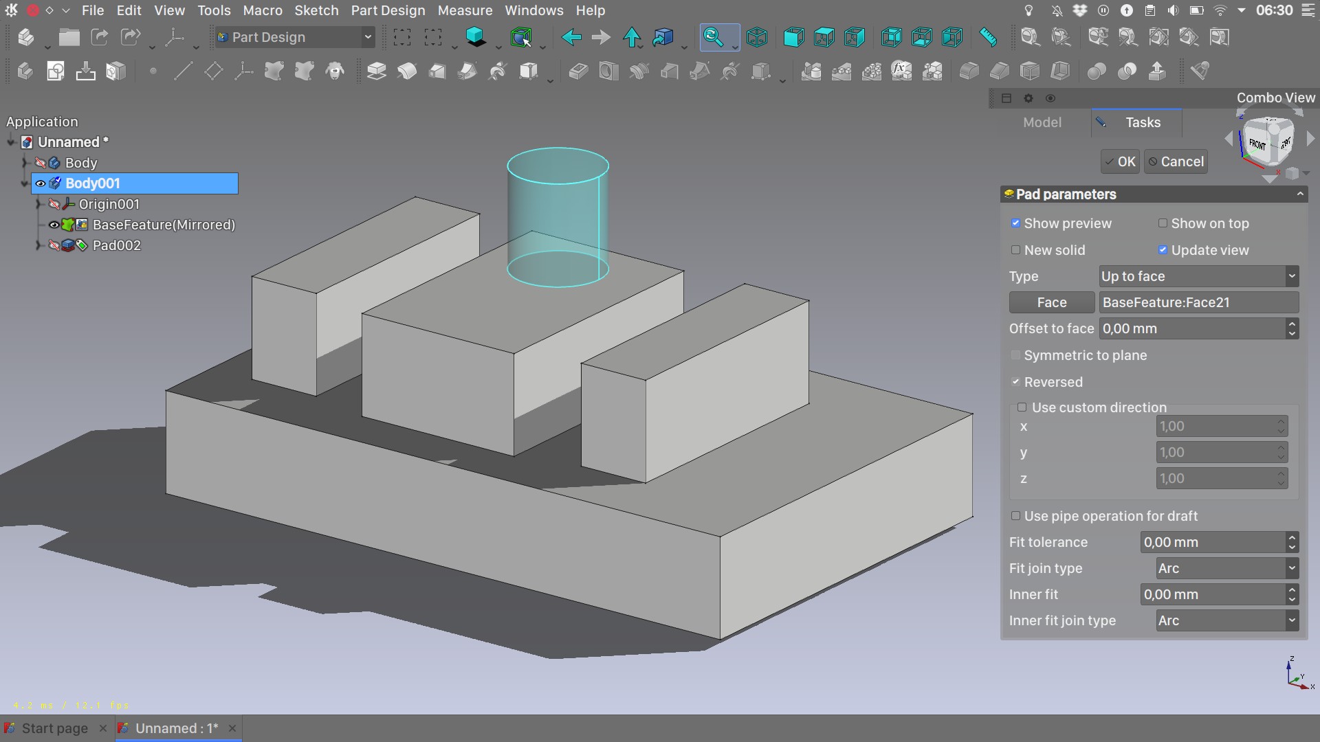 PartDesign tools misbehave when using BaseFeature and sketch based features. · Issue #648 ...