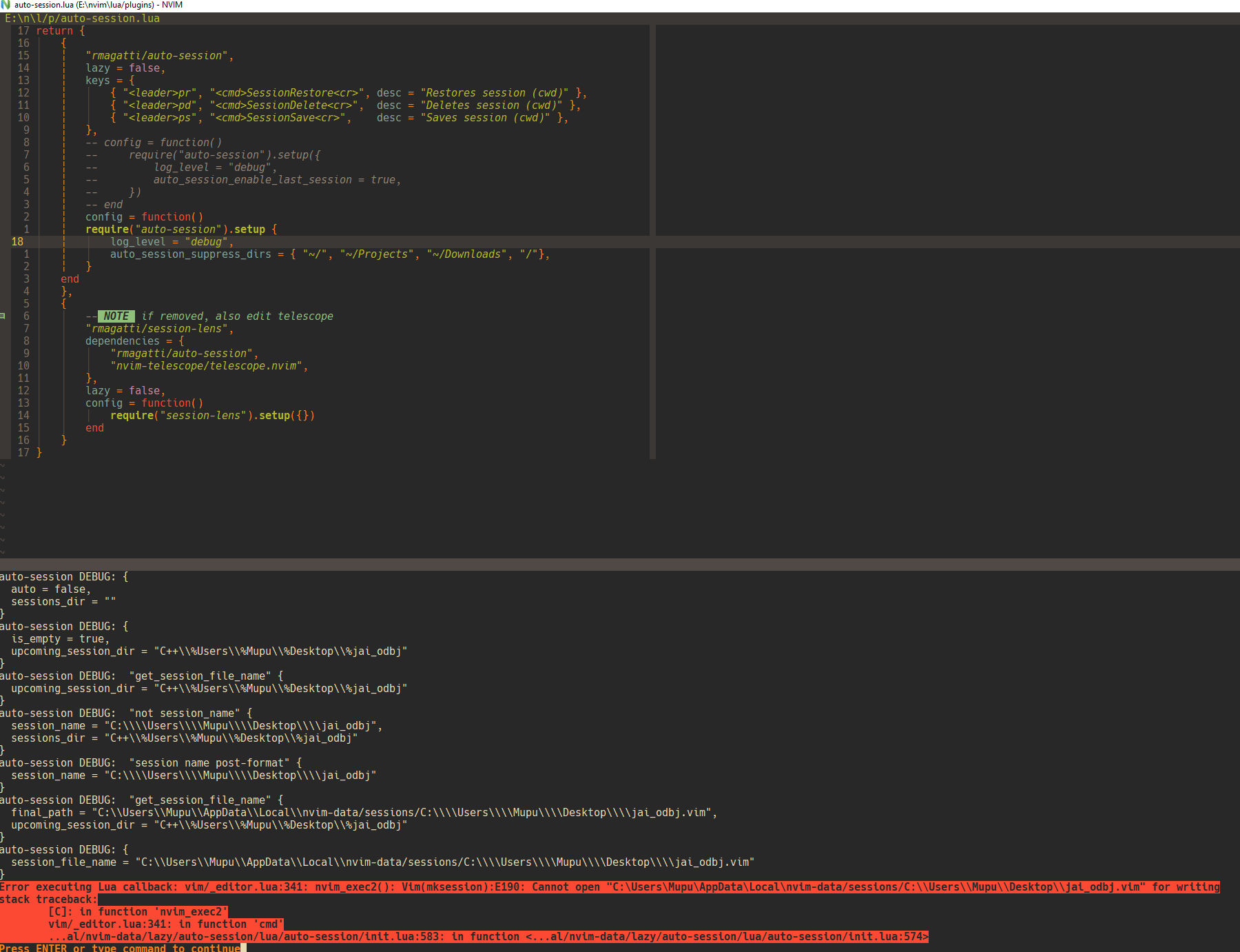 [BUG] Cannot open XX for writing · Issue #220 · rmagatti/auto-session · GitHub