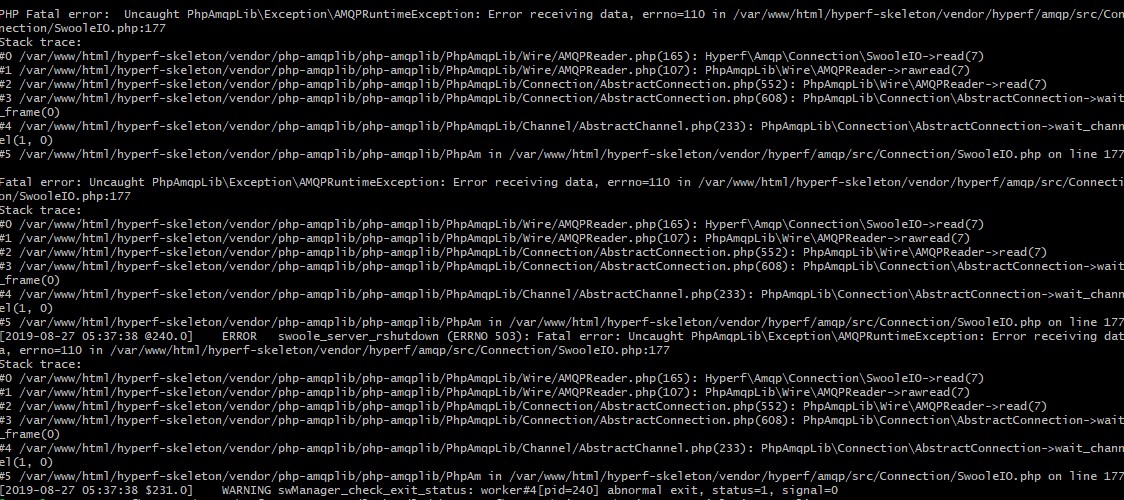 [BUG] 使用amqp组件遇到问题 · Issue #461 · hyperf/hyperf · GitHub