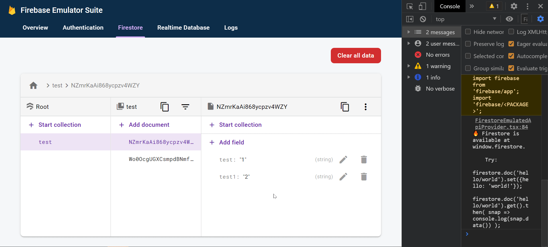 Failure to consume event when writing data in Firestore emulator: "Invalid pattern. Reason: [85 ...