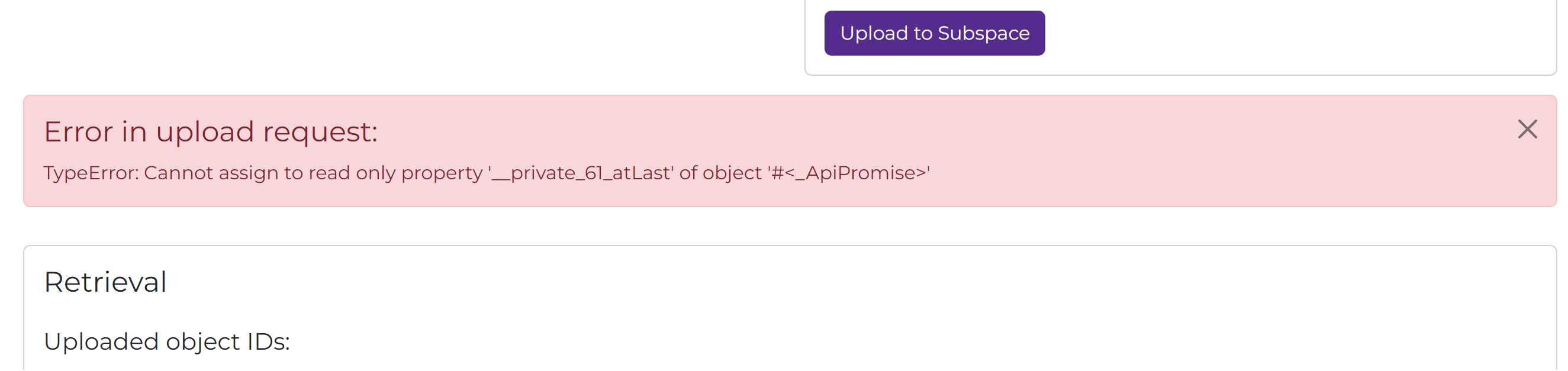 Error On Upload Typeerror Cannot Assign To Read Only Property