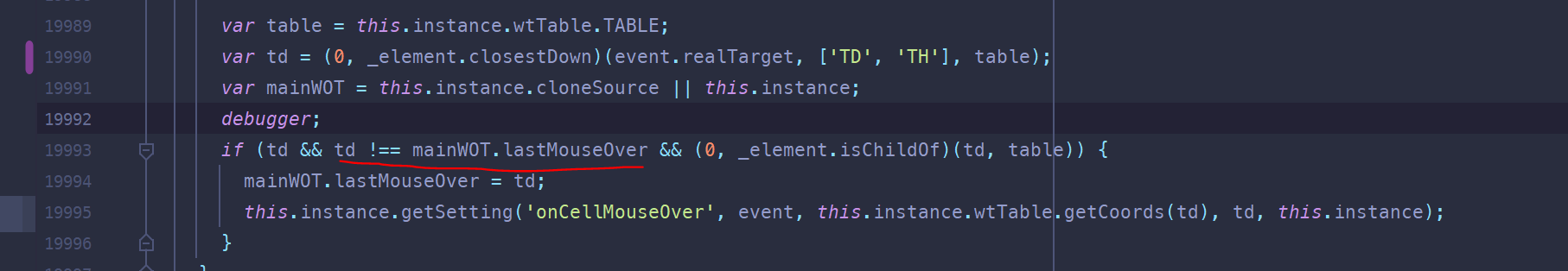 before/afterOnCellMouseOver does not run when entering a border cell ...
