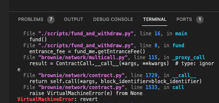 Lesson 6: fund_and_withdraw.py script error.... · smartcontractkit full-blockchain-solidity ...