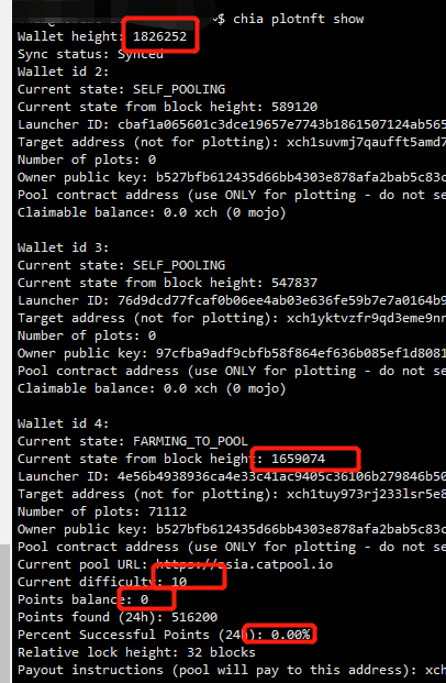[Bug] use chia plotnft show, the height of wallet 2 does not change · Issue #11015 · Chia ...