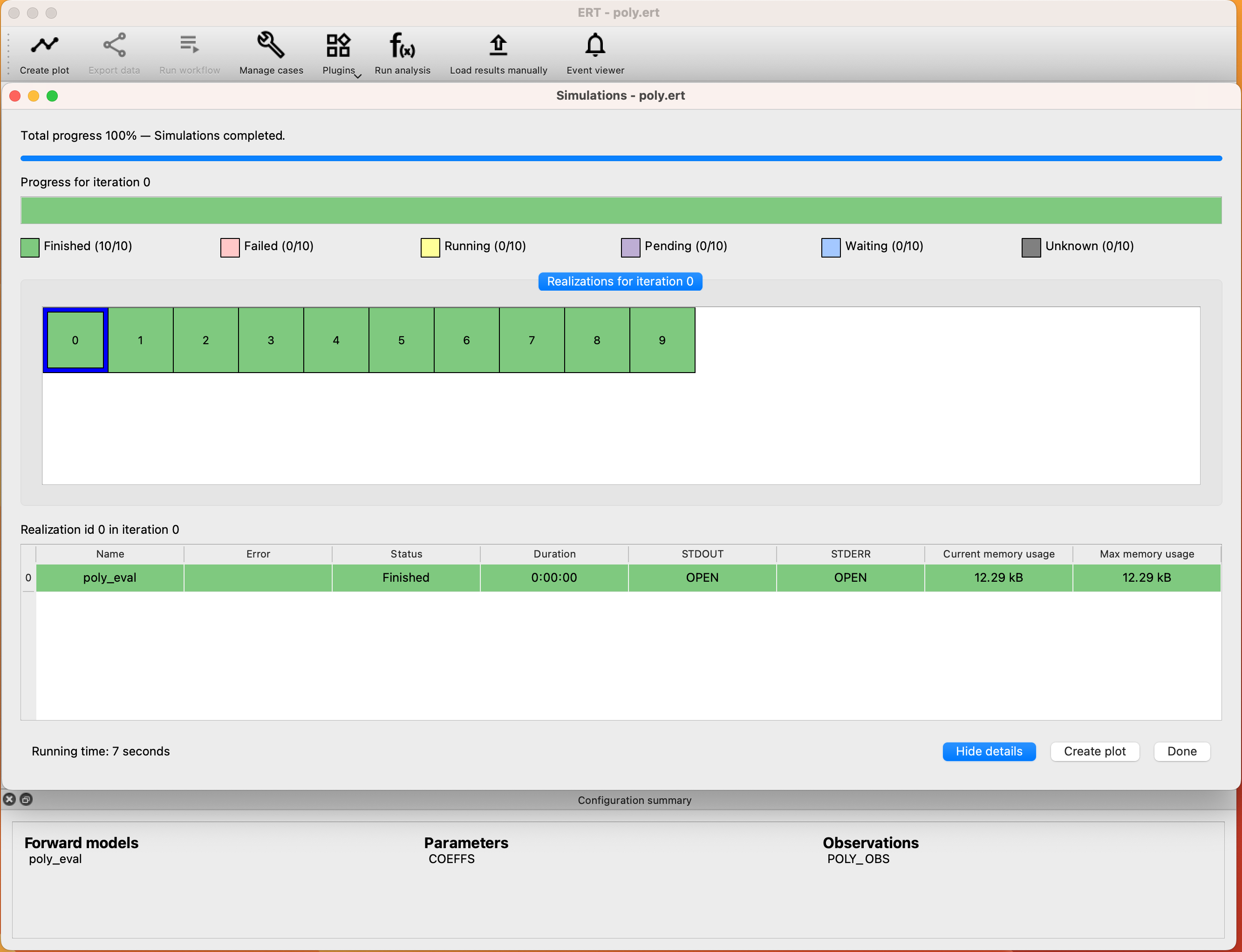 When pressing start simulations - make detailed progress window replace/overlay simulation panel ...