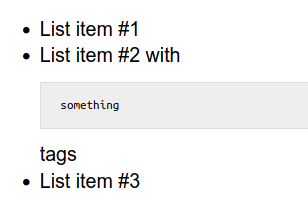 Textile → gfm: ` ` tag messes up unordered list · Issue #8564 · jgm ...