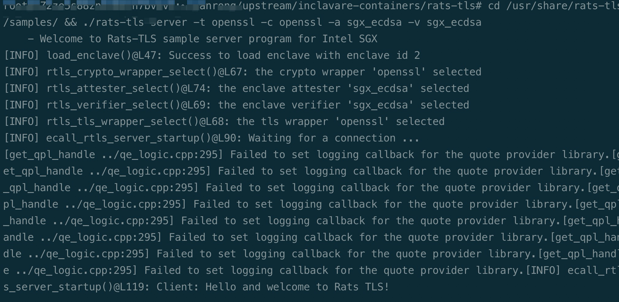 rats-tls: Failed to set logging callback for the quote provider library in sgx 2.14 · Issue ...