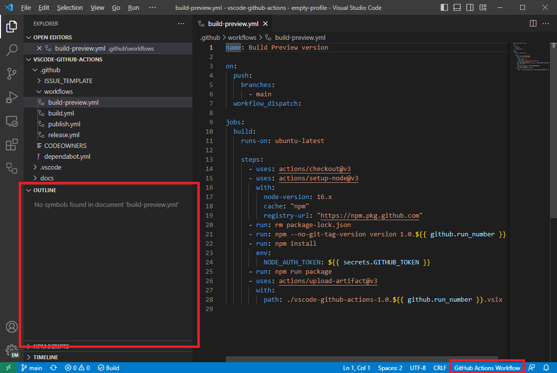 code outline support · Issue #66 · github/vscode-github-actions · GitHub