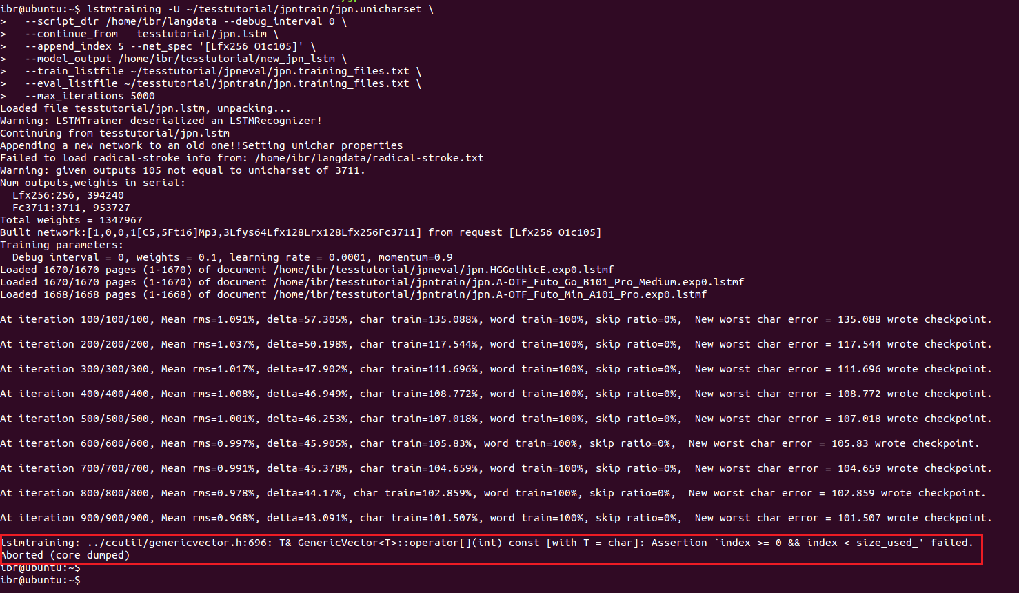 Lstmtraining Generic Vector Failed · Issue 993 · Tesseract Ocr