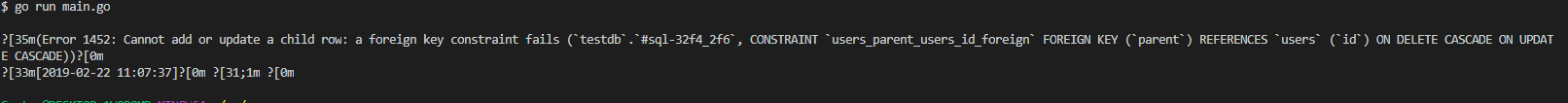 Foreign Key Constraint Fail In Recursive Table · Issue 2303 · Go Gormgorm · Github
