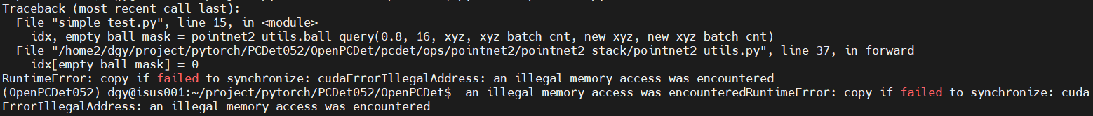 An illegal memory access was encountered · Issue #947 · open-mmlab/OpenPCDet · GitHub