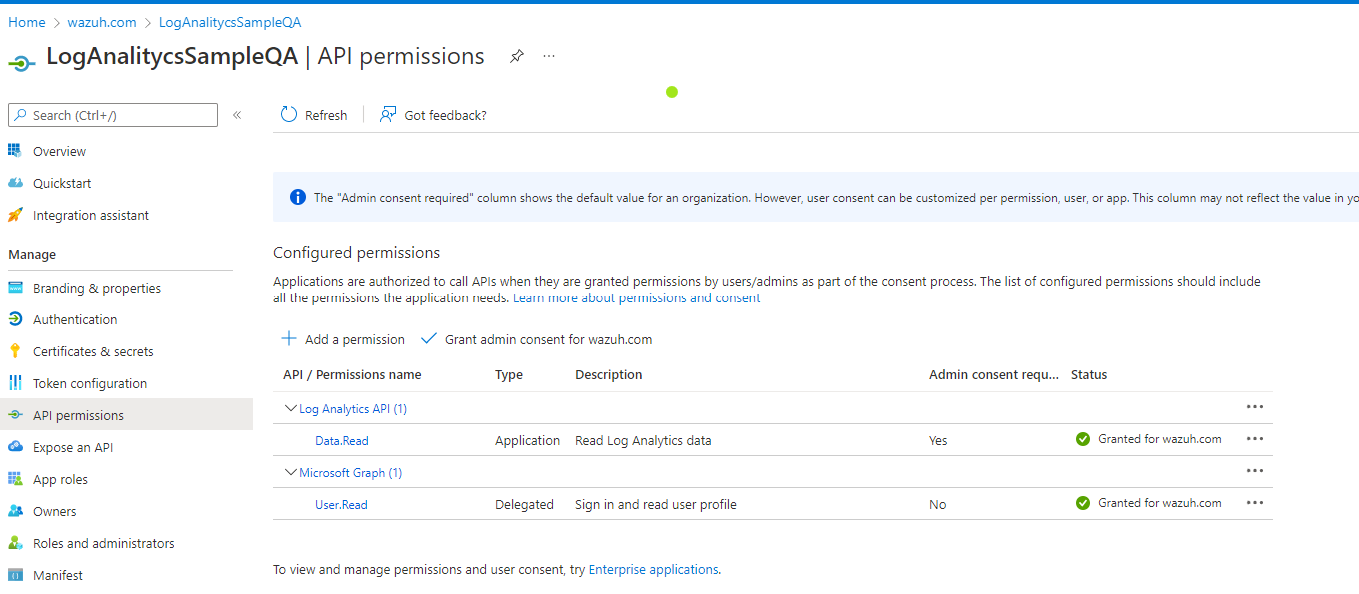 Release 4.3.0 - Manual tests - Azure integration · Issue #2822 · wazuh ...