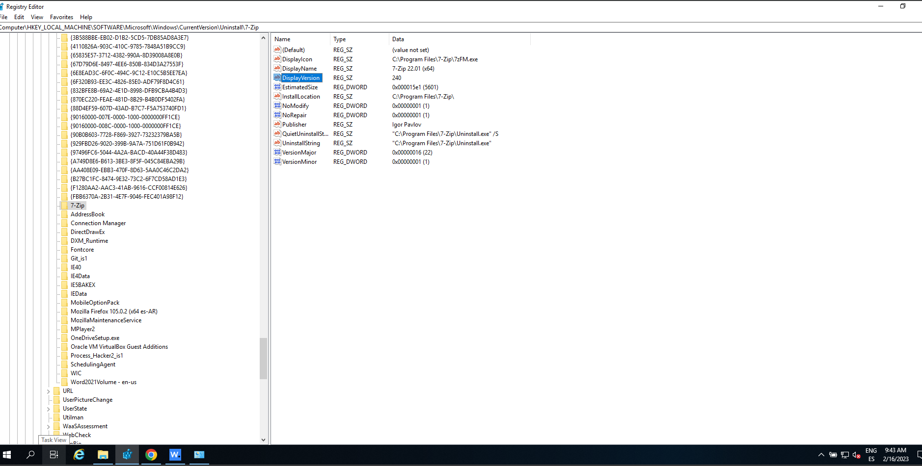 Validate cannot retrieve the windows package installation date if the registry does not have it ...