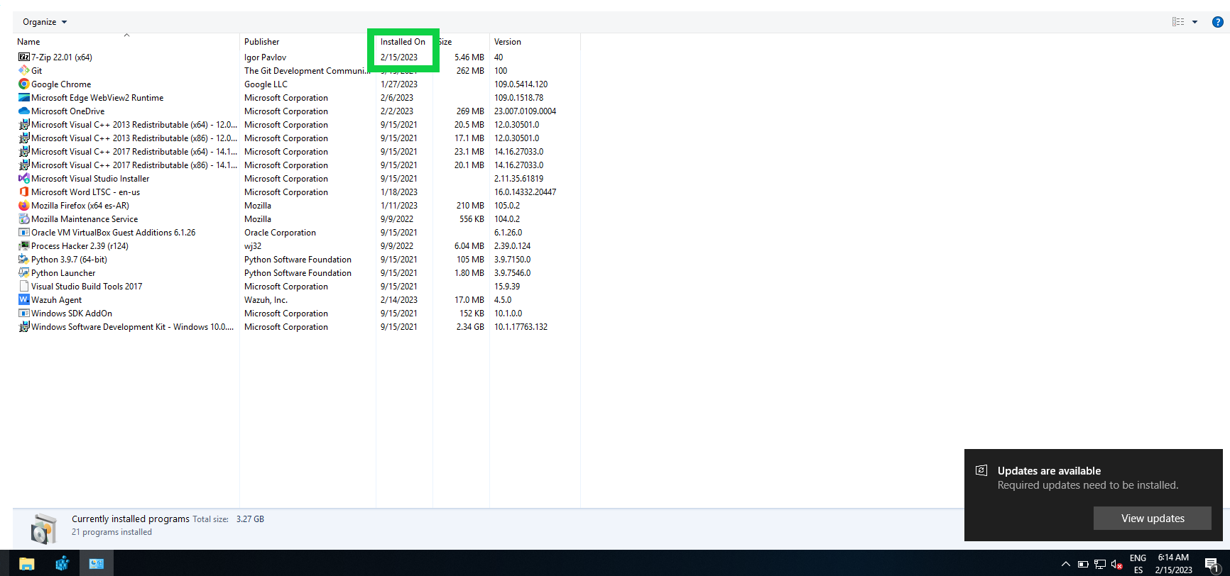 Validate cannot retrieve the windows package installation date if the registry does not have it ...
