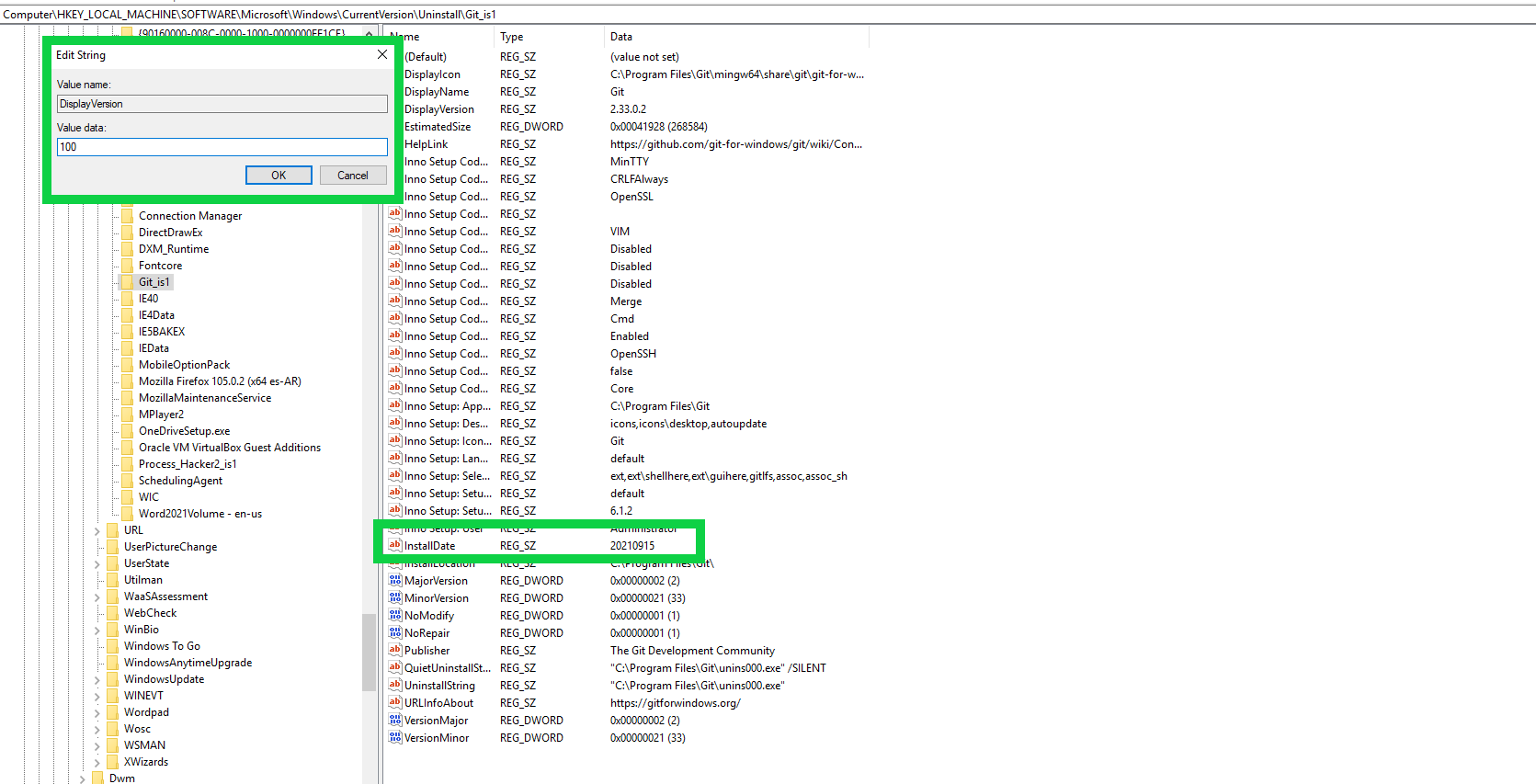 Validate cannot retrieve the windows package installation date if the registry does not have it ...