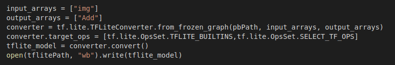 Cannot create interpreter: Didn't find op for builtin opcode 'SPLIT' version '3' . Registration ...